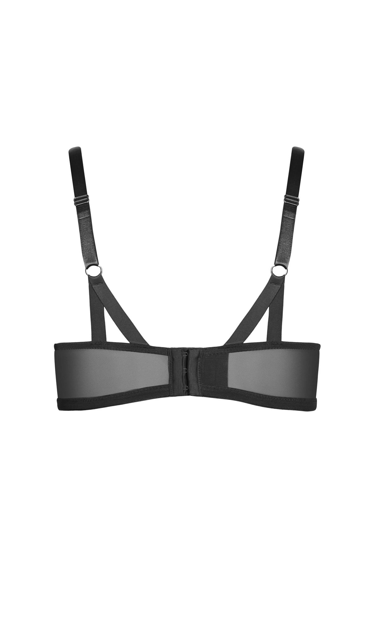 Black Lace Half Cup Bra Evans