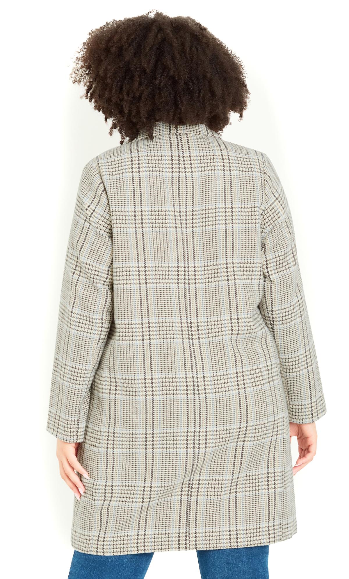 Crombie Neutral Check Coat | Evans